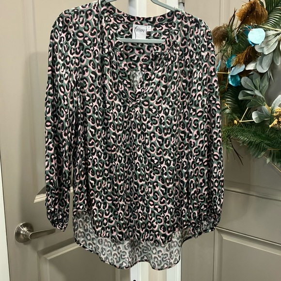 Finley | Tops | Finley Green Pink And Black Leopard Print Oversized Top ...